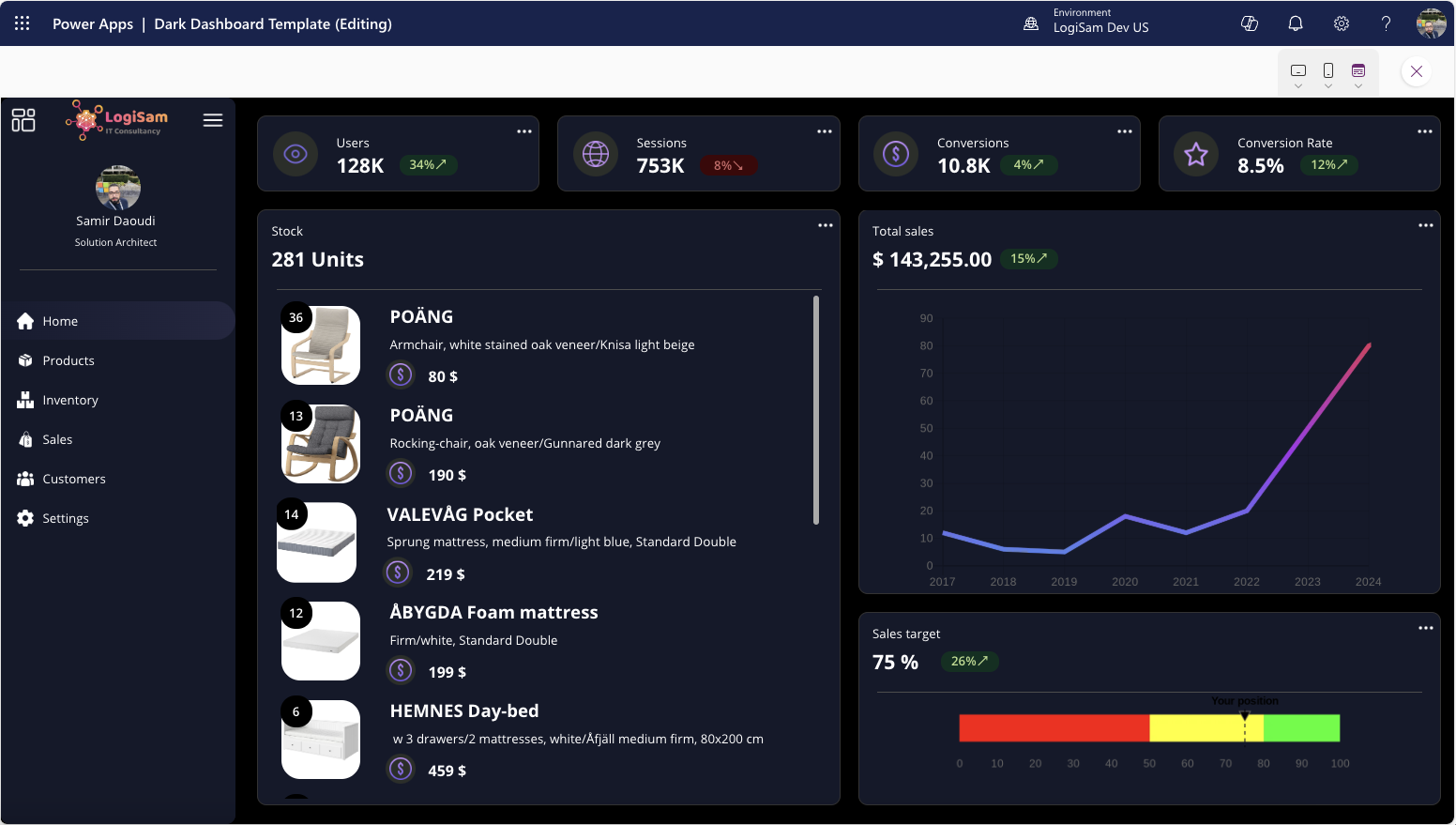 Dark Template for Power Apps – Free Power Apps Template - SamTech 365